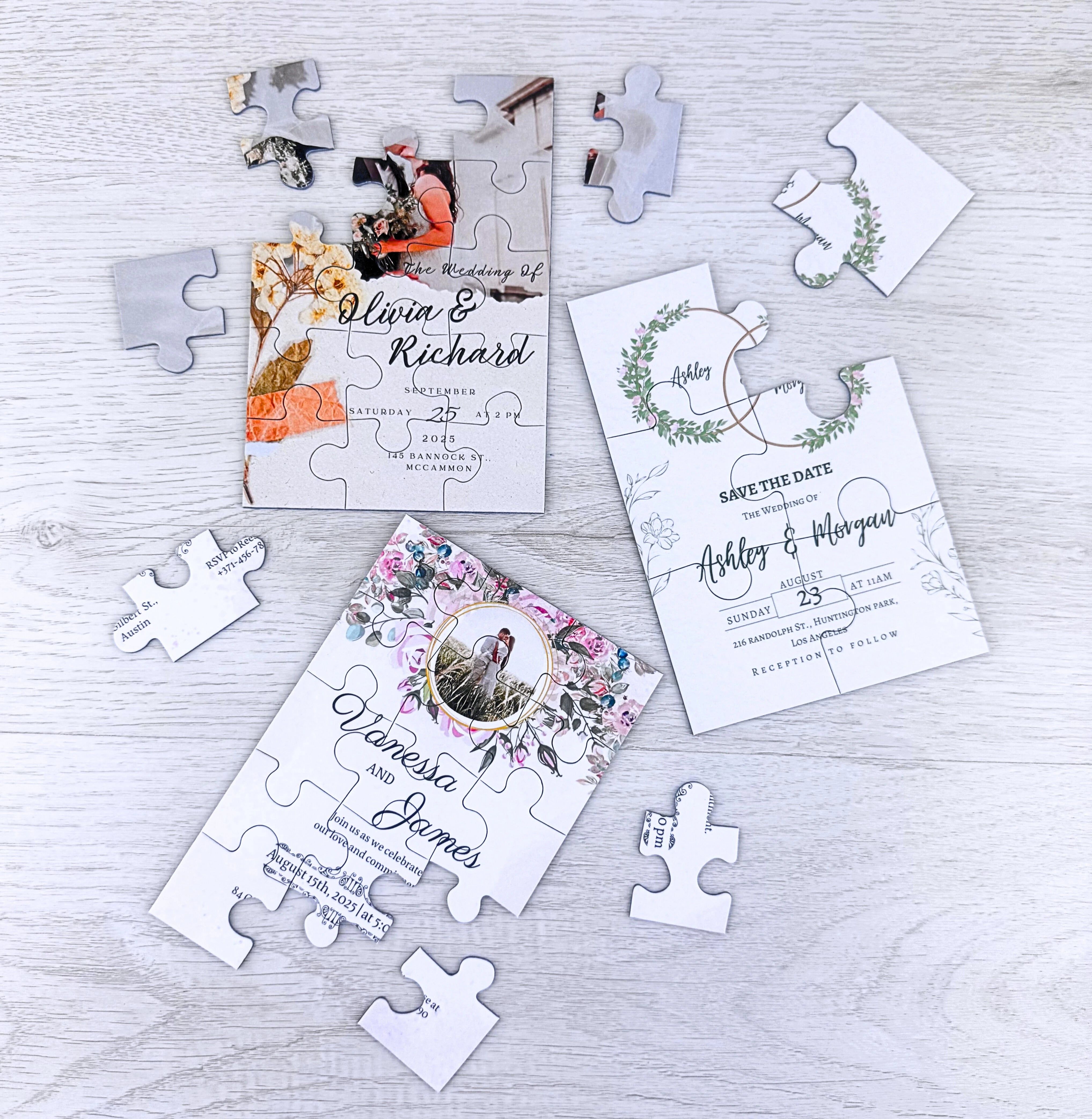 Wedding or Party Invitation Card Jigsaw Puzzles For Your Guests ...
